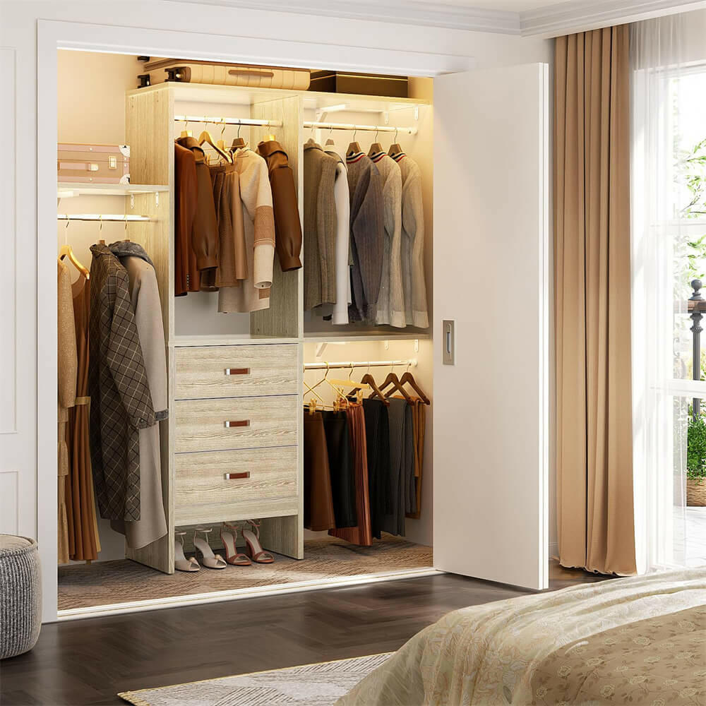 5FT Small Closet System with 3 Fabric Drawers – Unikito