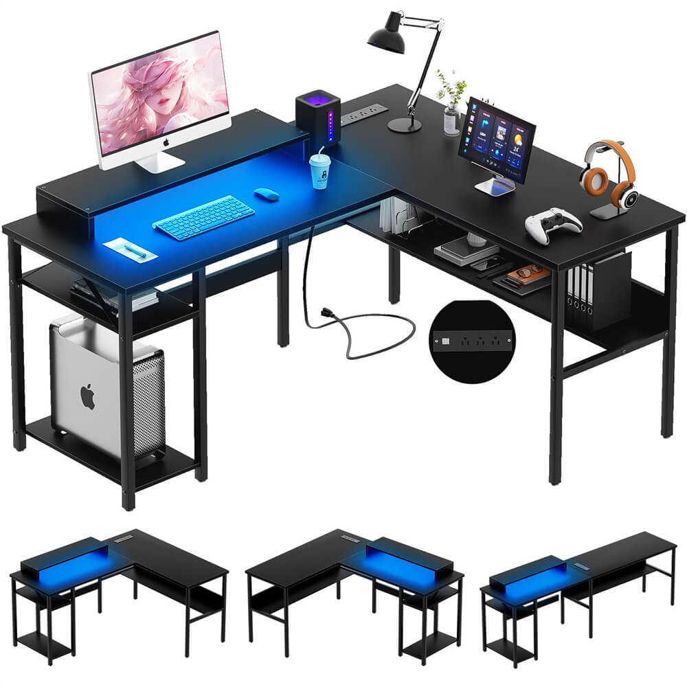 L shaped desk with outlets store