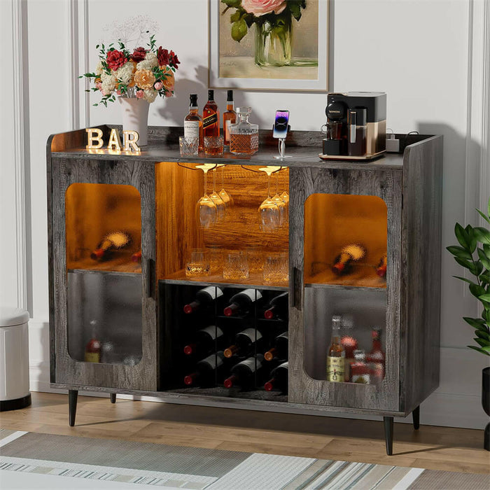 Bar Cabinet with Cabinet & Shelves - for Living Room & Kitchen – Unikito