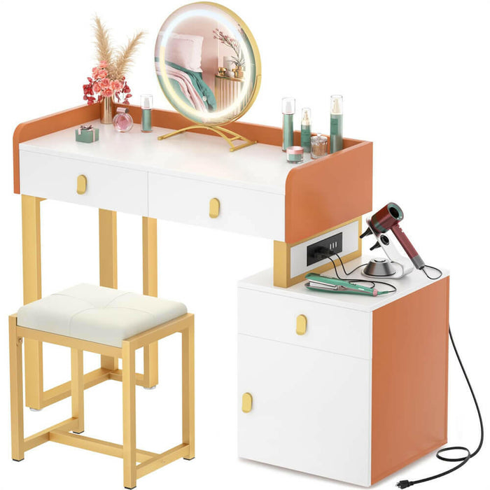Vanity Desk with Mirror, Lights and Drawers for Your Needs – Unikito