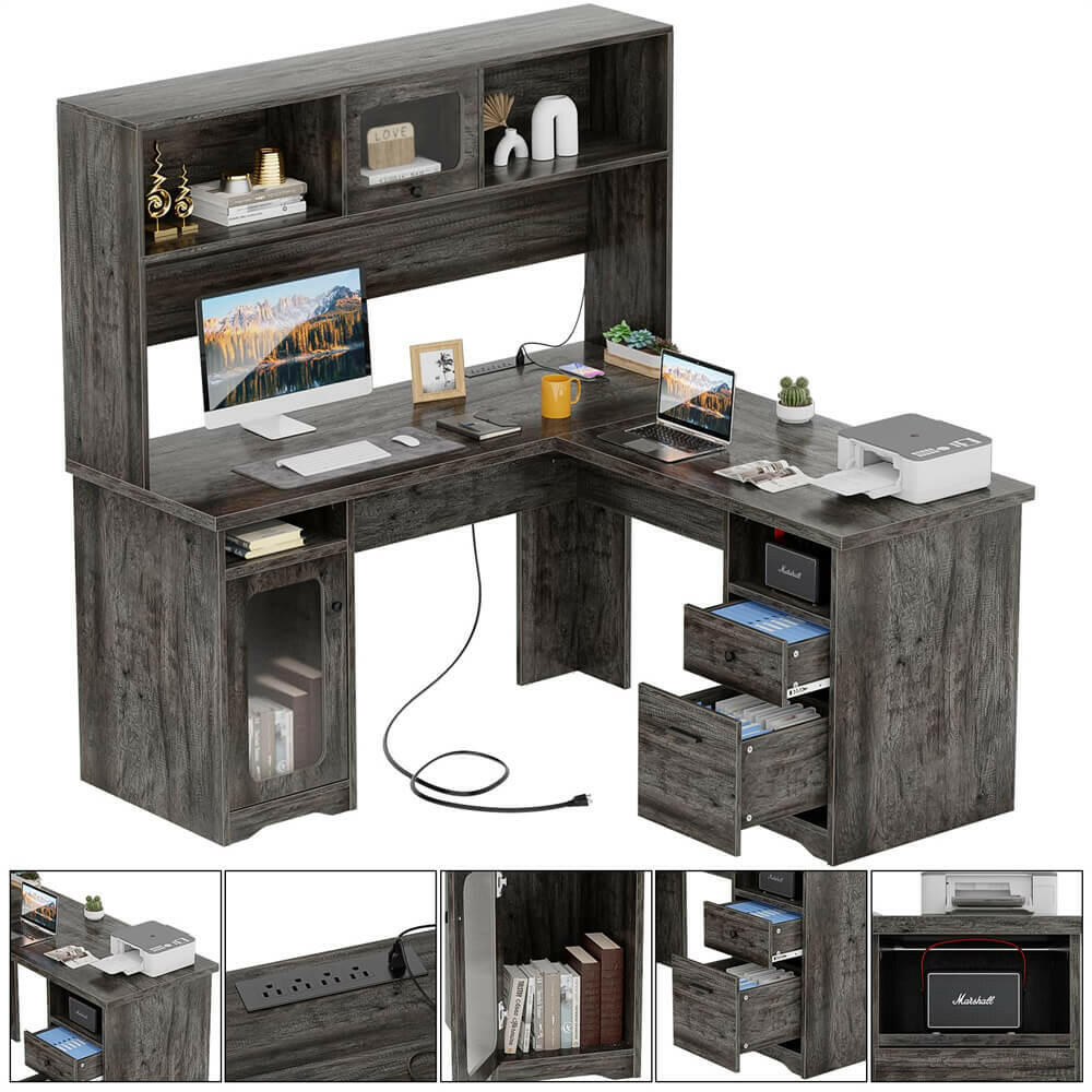 Sturdy desk with drawers store