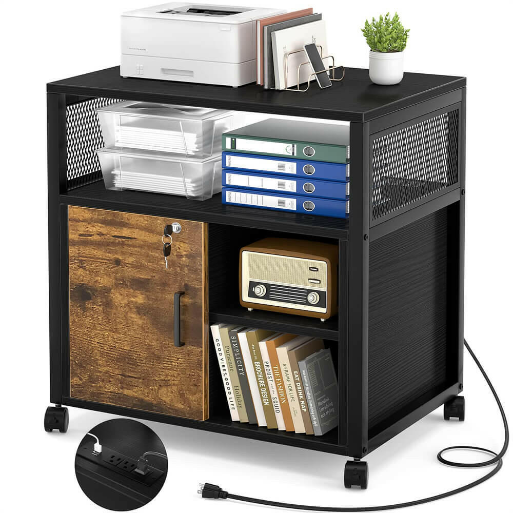 Unikito Lateral File Cabinet, Locking Office Filing Cabinets with Sock