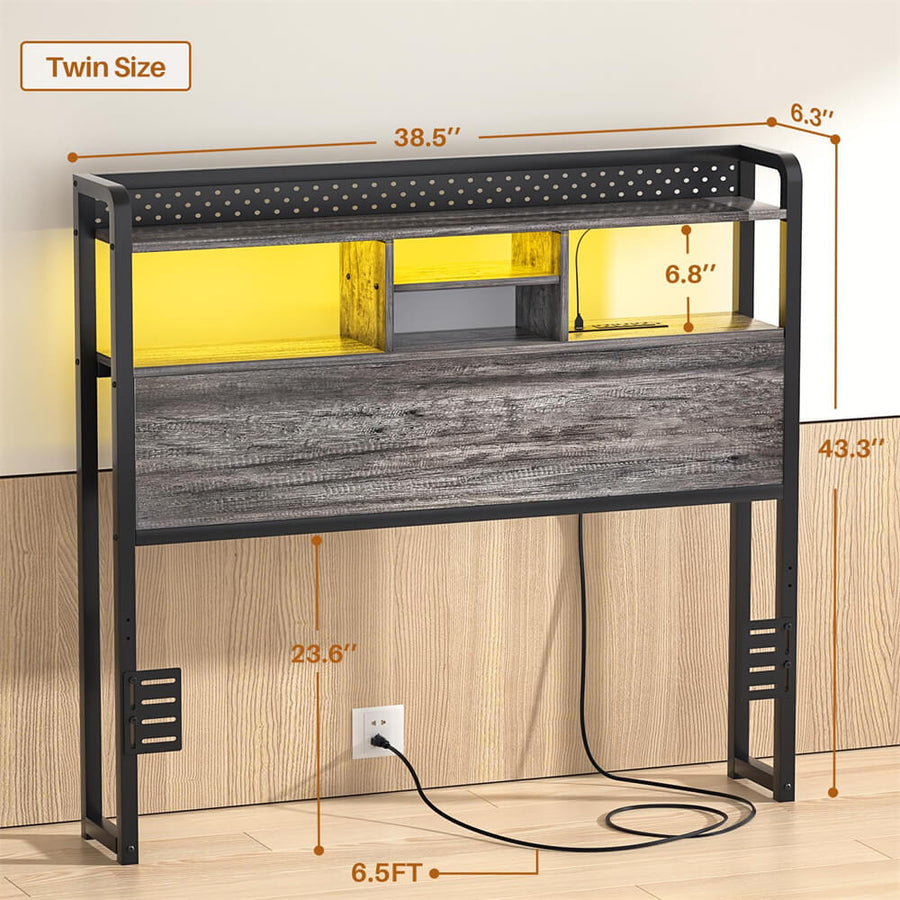 Unikito Twin Size Headboard for Bed with Storage, Headboard with 3 ...