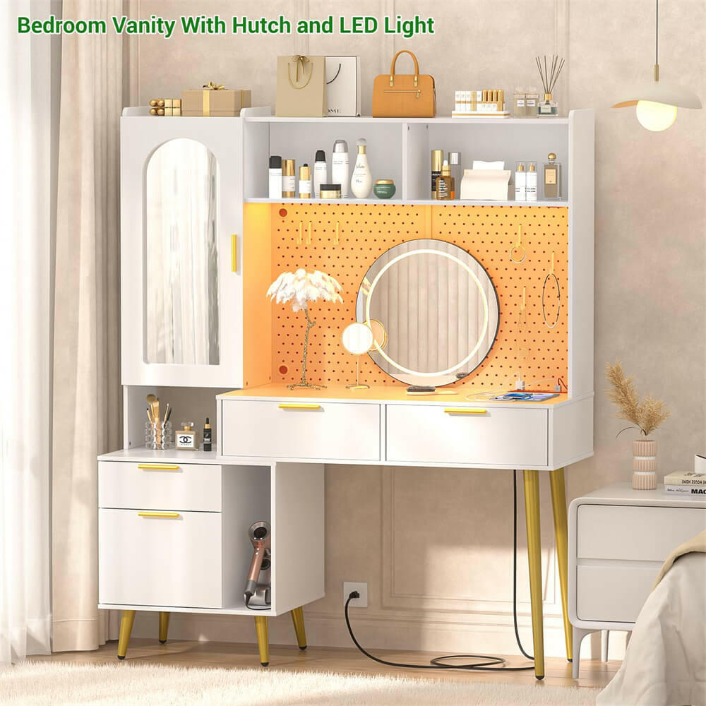 White bedroom vanity store